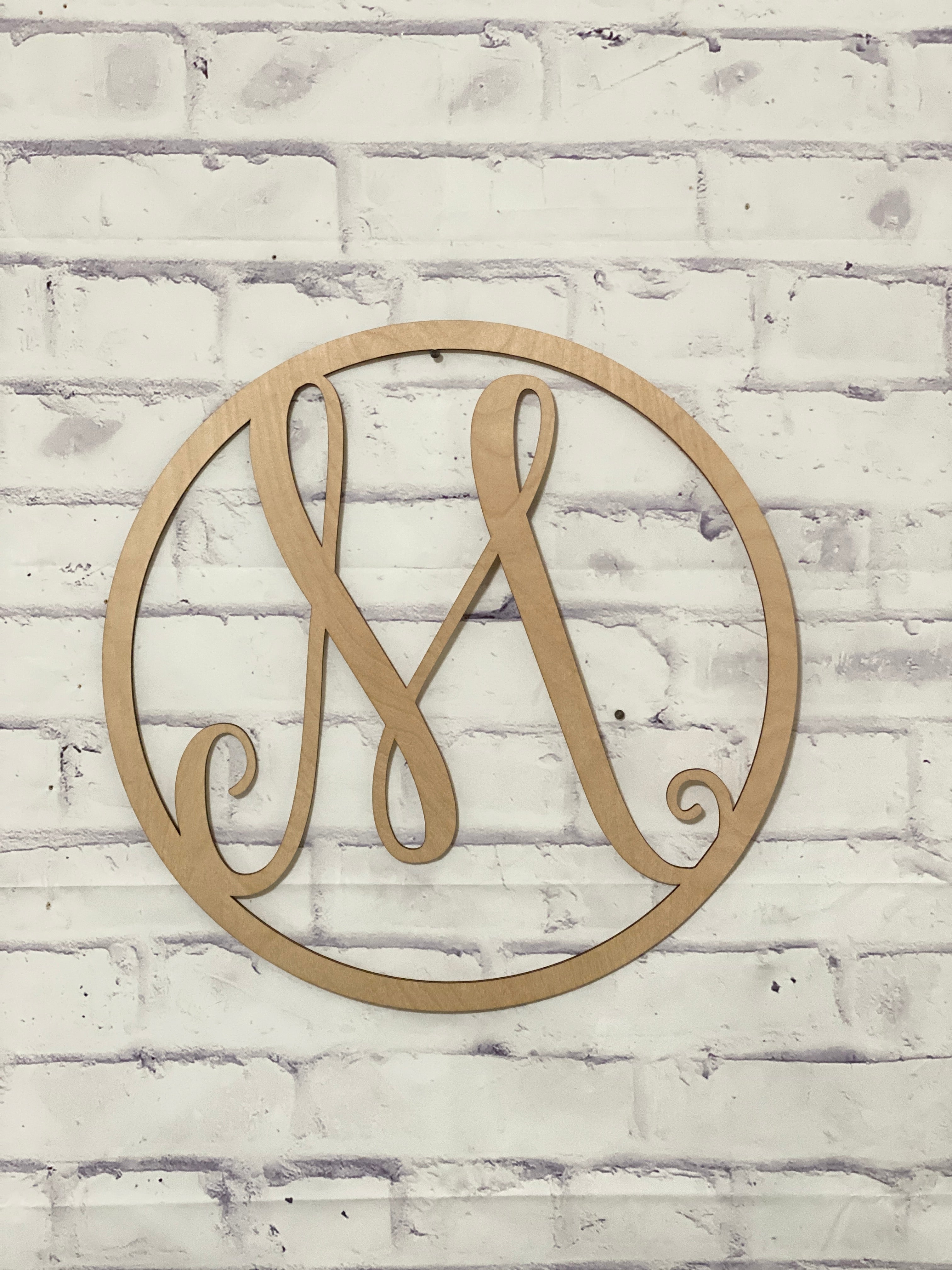 Circle Monogram Door Hanger Laser Cut Blank for DIY Project – Hearts ...